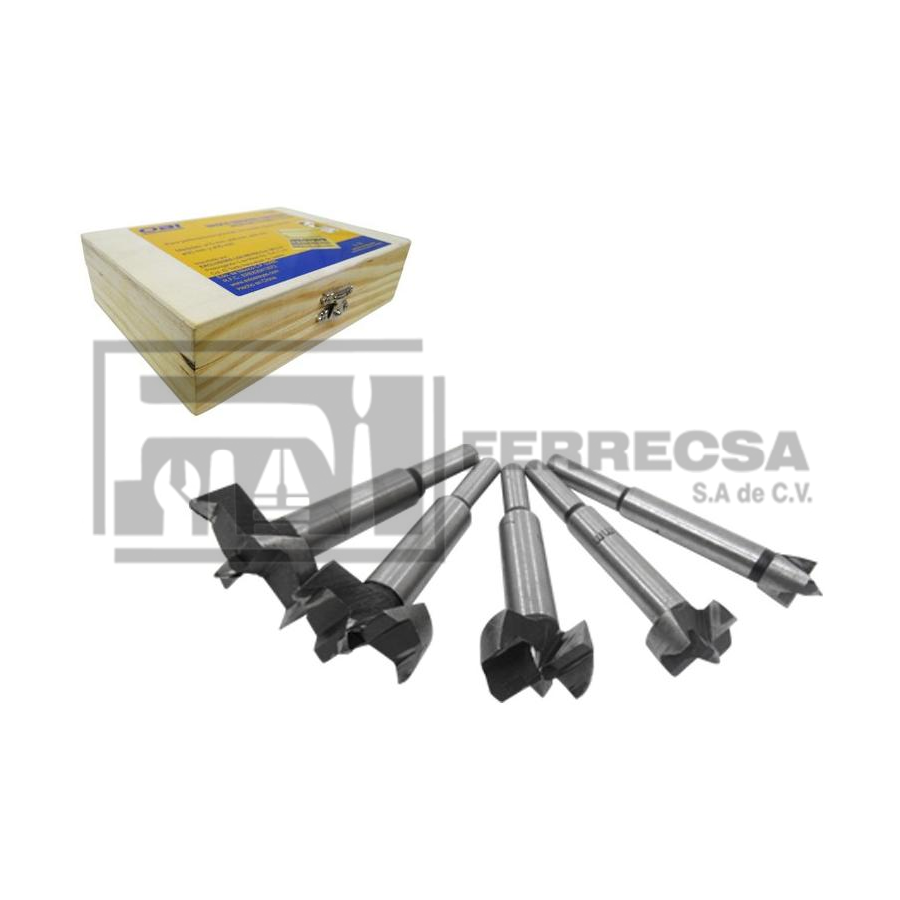 KIT BROCA MADERA FORSTNER 5PZA 15-35MM OBI 211690* - Tienda Ferrecsa