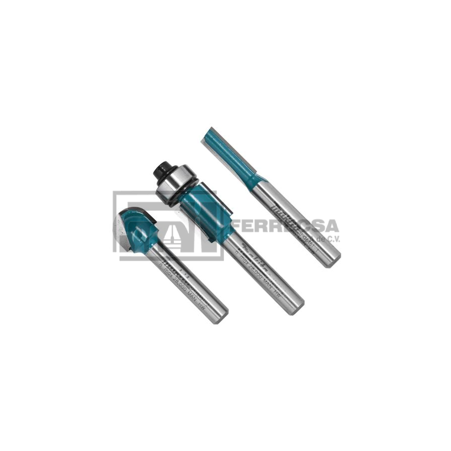 JGO DE BROCAS PARA ROUTER 3 PZS D16461 MAKITA - Tienda Ferrecsa