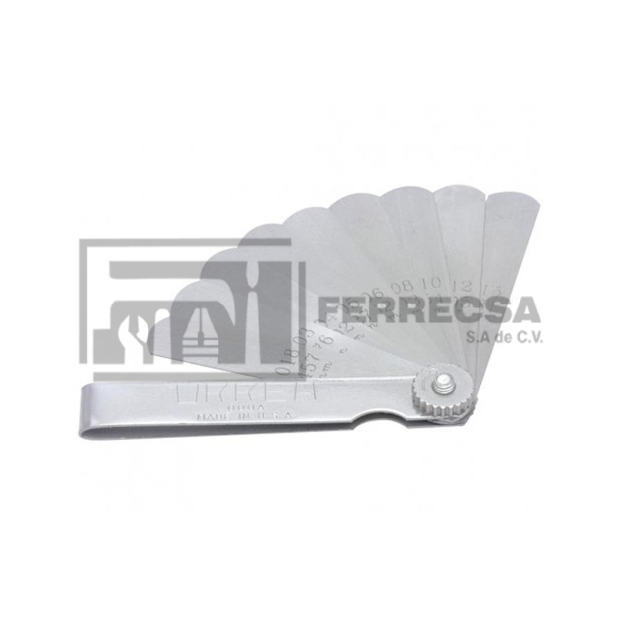 CALIBRADOR DE LAINAS STD. 9 HOJAS 000A URREA - Tienda Ferrecsa
