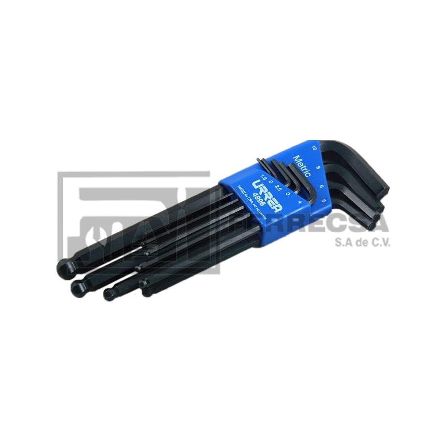 JUEGO DE LLAVES ALLEN BOLA MM 9 PZA URREA 4996 - Tienda Ferrecsa