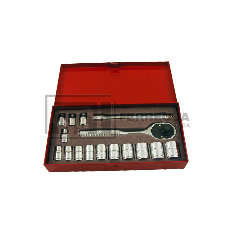 JGO DE DADOS 3/8" 16 PZA URREA 52218 - Tienda Ferrecsa