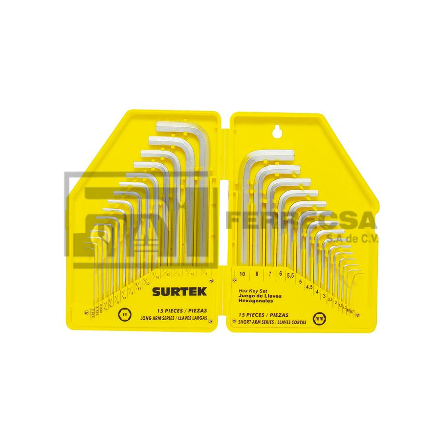 JGO DE LLAVES ALLEN COMBINADAS 30 PZA ALLF30 SURTEK - Tienda Ferrecsa