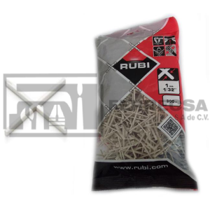 CRUCETA PARA AZULEJO 1 MM (300 PZA) RUBI 02911* - Tienda Ferrecsa