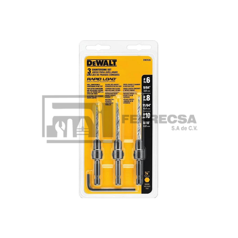 KIT AVELLANADORES 6,8,10 DW2535 DEWALT* - Tienda Ferrecsa