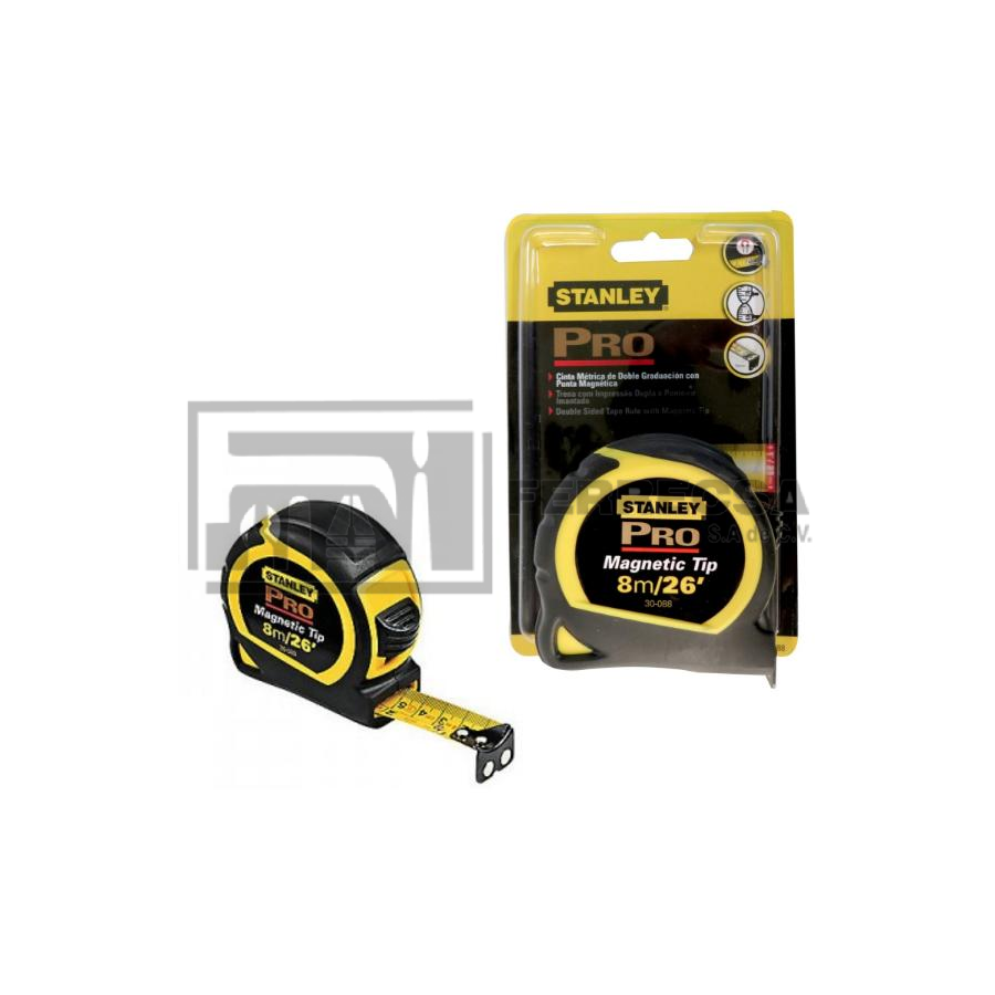 FLEXOMETRO STANLEY PRO 8 MTR X 1" 30-088 - Tienda Ferrecsa