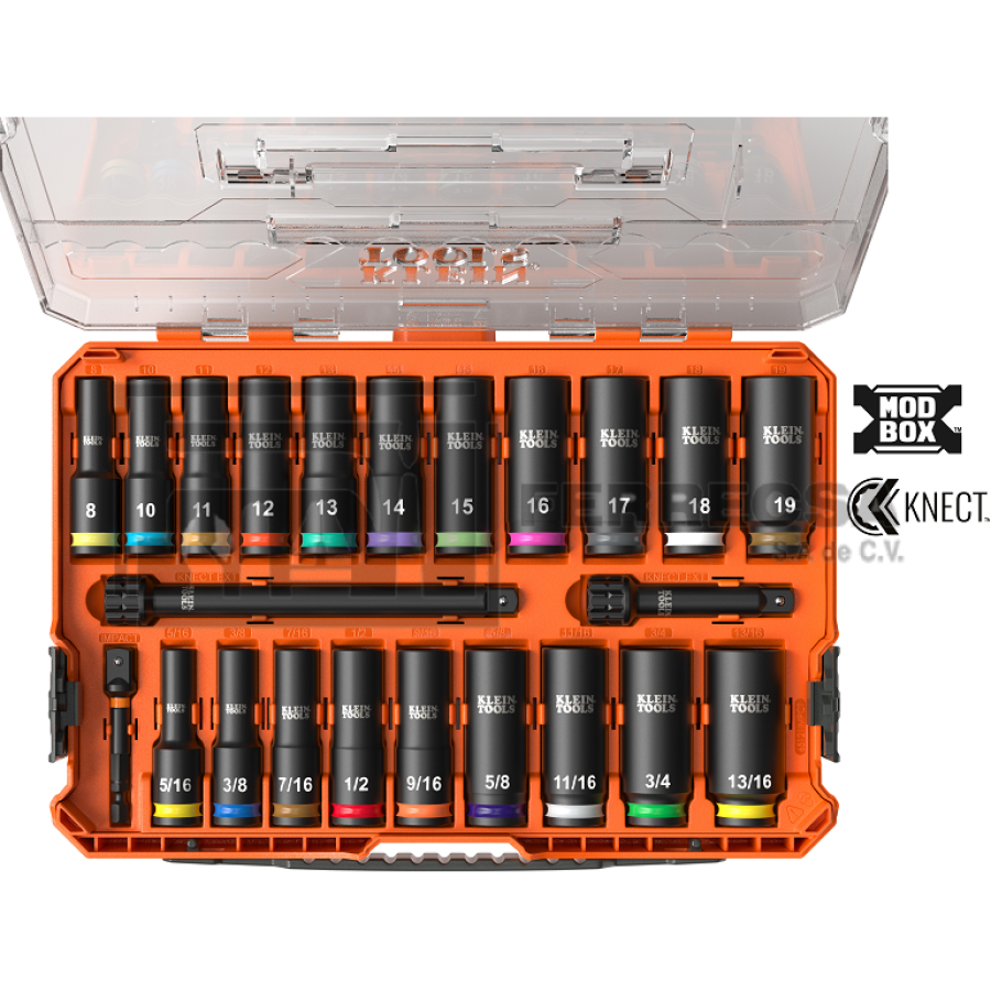 KIT DADOS ALTI IMPACTO LARGOS 3/8" STD-MM 5/16-13/16"/8-19MM 23PZA ...