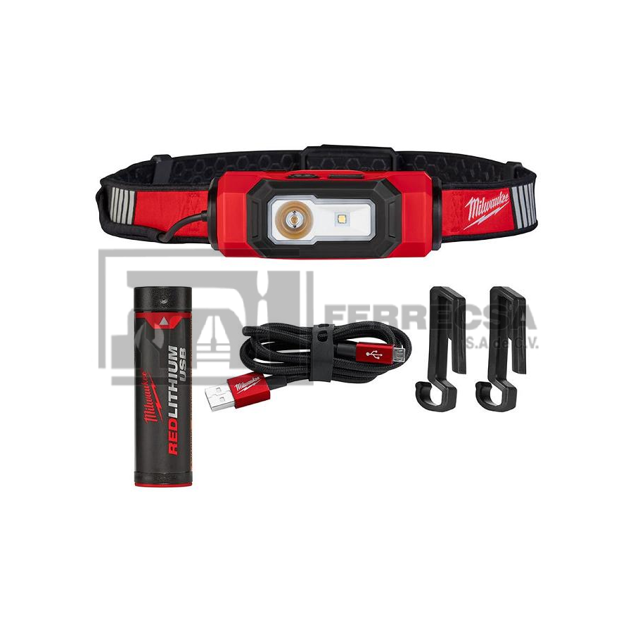 LAMPARA RECARGABLE P/CASCO 600 LUMENES 2116-21 MILWAUKEE* - Tienda Ferrecsa
