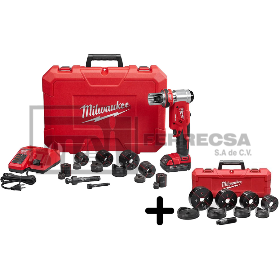 KIT SACABOCADO PUNCH 1/2"-4" M18 2AMP 2677-23 MILWAUKEE* - Tienda Ferrecsa
