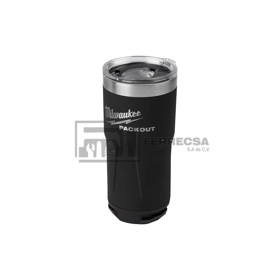 TERMO PACKOUT NEGRO 590ML 20OZ 48-22-8392B MILWAUKEE* - Tienda Ferrecsa