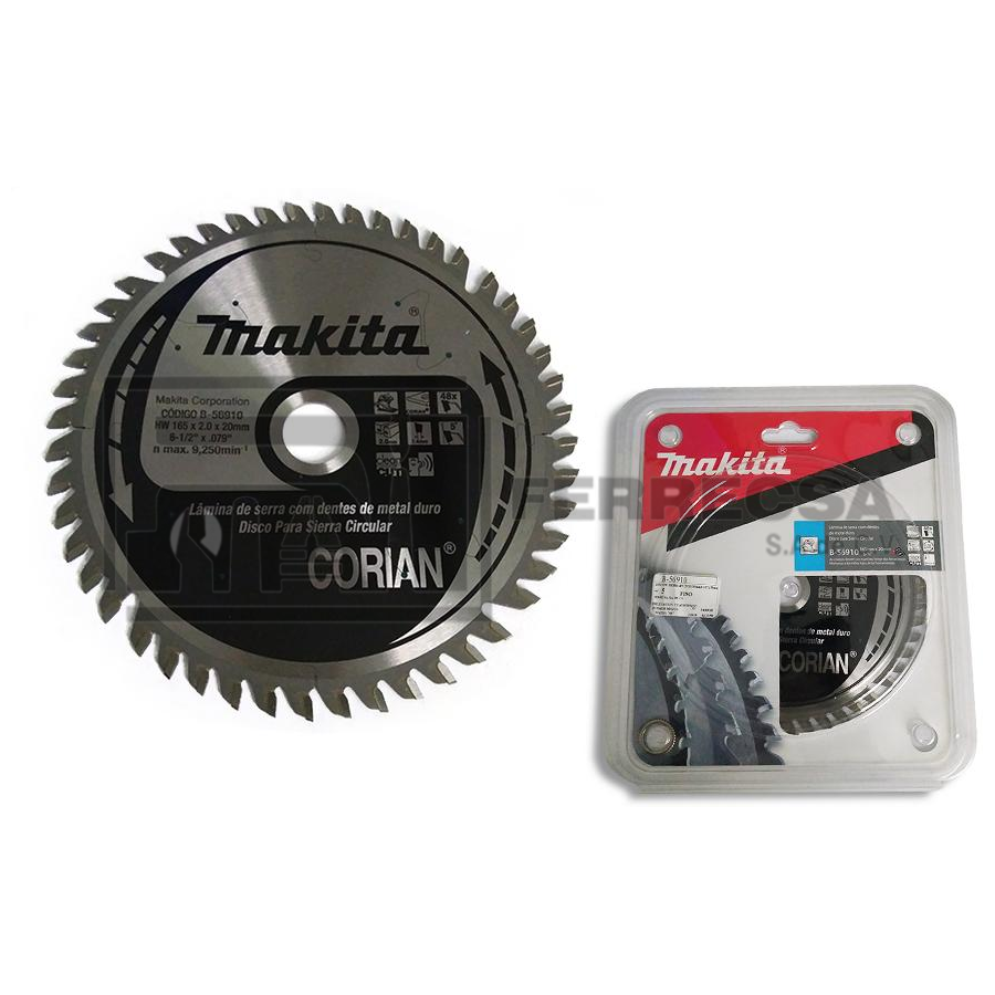 SIERRA CIRCULAR 6-1/2" X 48D TCG CORIAN B-56910 MAKITA* - Tienda Ferrecsa