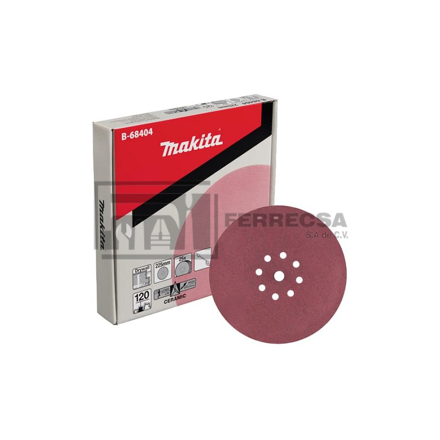 LIJA VELCRO P/PARED 8" GRADO 120 (25) MAKITA B-68404 - Tienda Ferrecsa