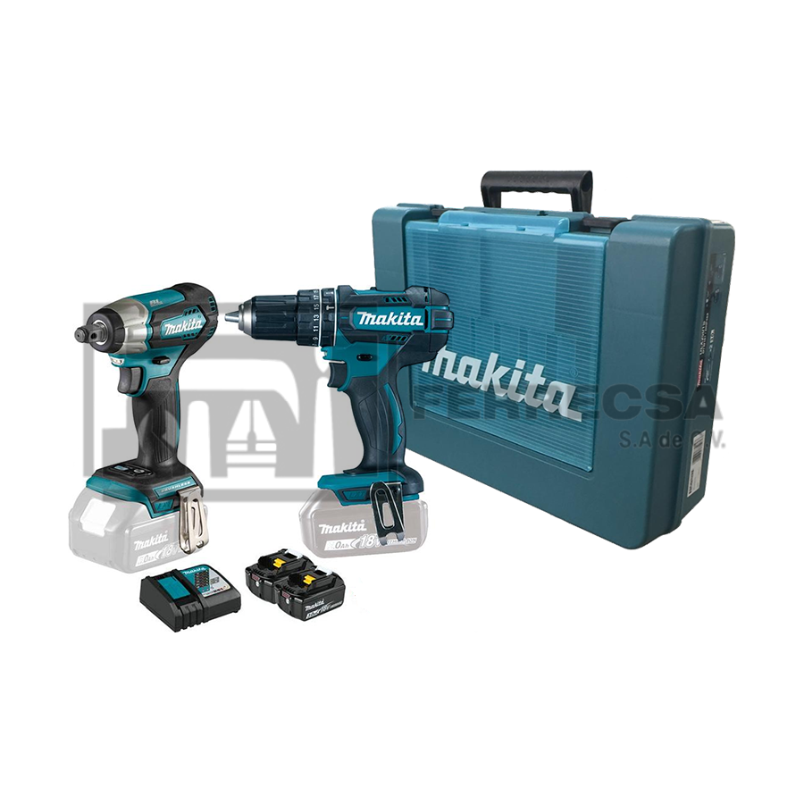 COMBO ROTO-IMPAC 18V DTW181Z+DHP482Z+(2)BL1830B DLX2501S MAKITA ...