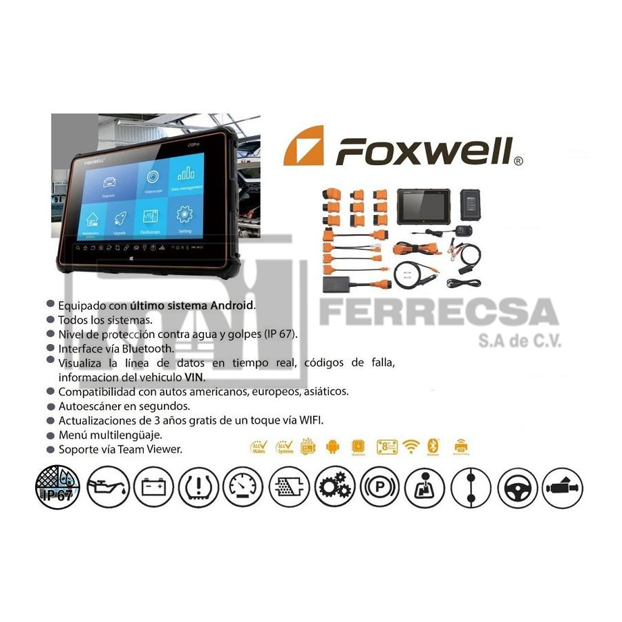 ESCANER DIAGNOSTICO INALAMBRICO TABLET FOXWELL FOX-I70PRO* - Tienda ...