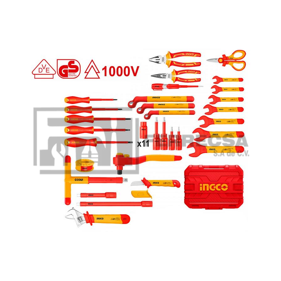 AUTOCLER ALTO VOLTAJE 1000V 41PZA MM HKITH4101 INGCO* - Tienda Ferrecsa