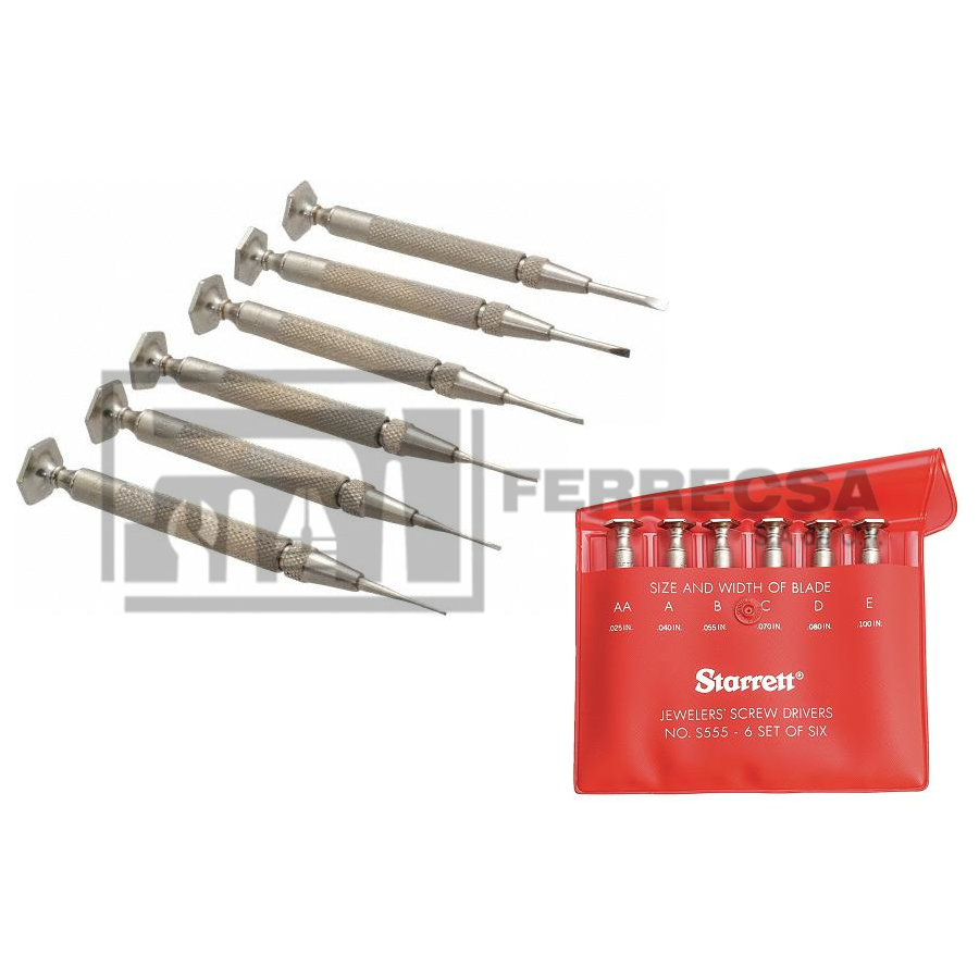DESARMADORES JOYERO PRESICIO 6PZA STARRET S555Z-6 52564* - Tienda Ferrecsa