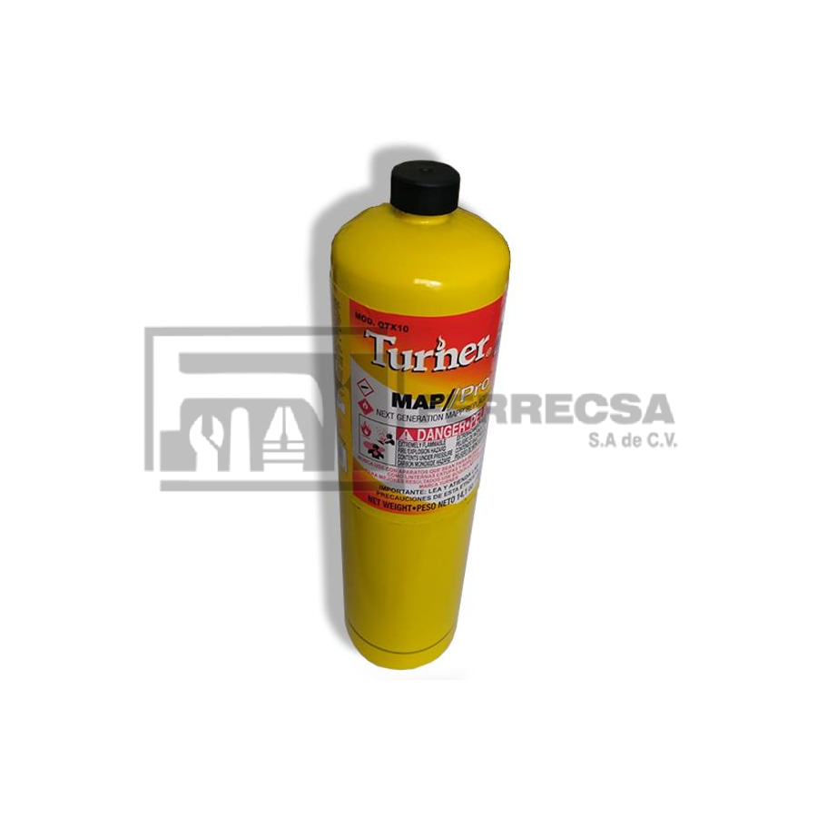 TANQUE DE GAS MAPP (AMARILLO) QTX10/BR-10 (12) TURNER - Tienda Ferrecsa