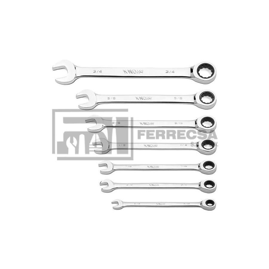 LLAVE COMBINADA D/MATRACA STD 7PZA KNOVA 3300-07S - Tienda Ferrecsa