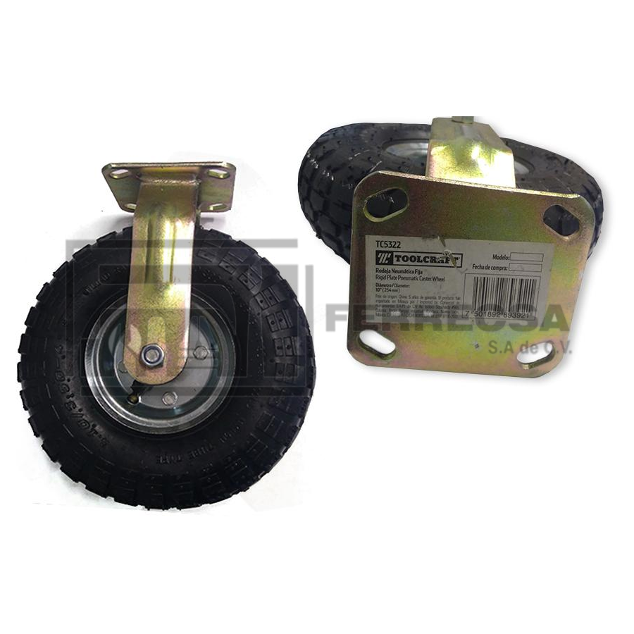 RODAJA NEUMATICA 10" FIJA TC5322 - Tienda Ferrecsa